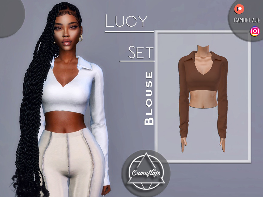 Lucy Set - Blouse by Camuflaje at TSR » Sims 4 Updates