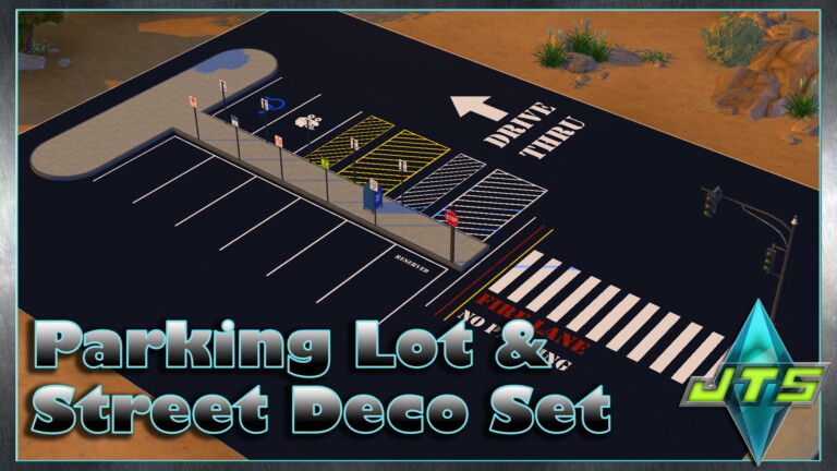 Parking Lot & Street Deco Set by jctekksims at Mod The Sims 4 » Sims 4 ...