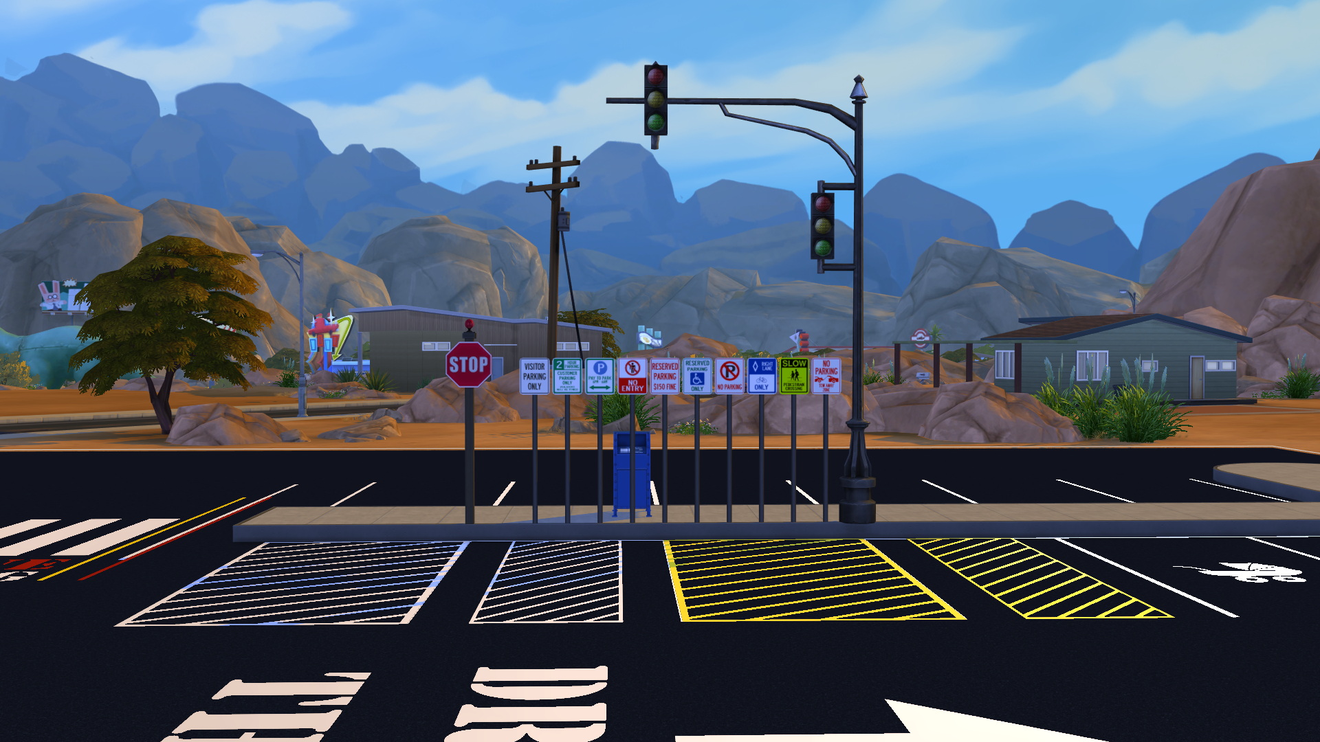 Parking Lot & Street Deco Set by jctekksims at Mod The Sims 4 » Sims 4 ...