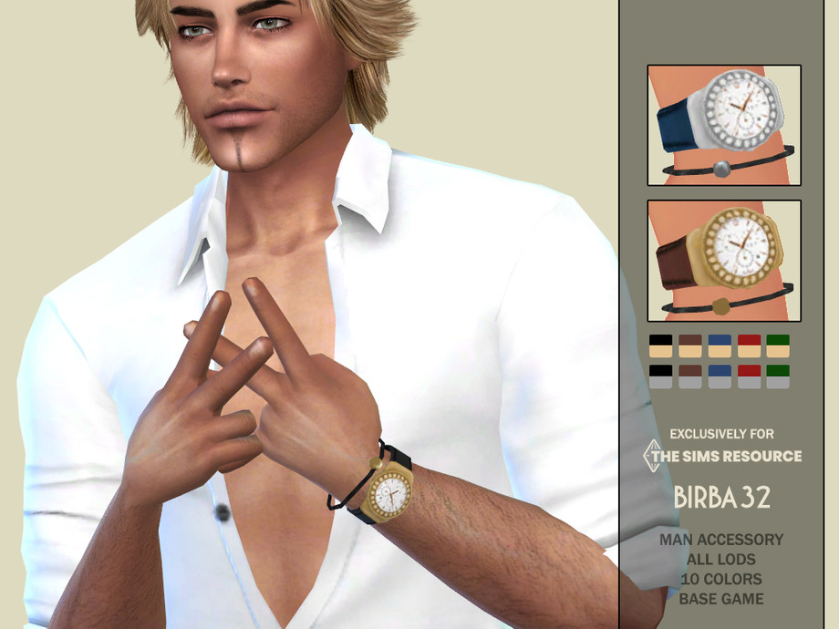 Watch and Bracelet by Birba32 at TSR » Sims 4 Updates
