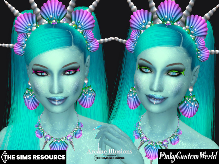 Arcane Illusions - Mermaid Eyeliner by PinkyCustomWorld at TSR » Sims 4 ...