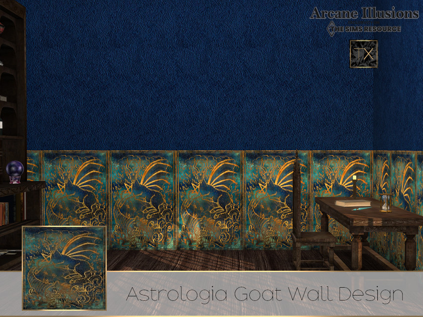 Arcane Illusions - Astrologia Goat Wall Design by theeaax at TSR » Sims ...