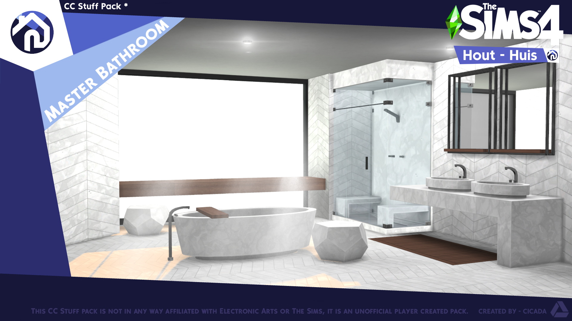 Hout Huis Part 3 (Master Bathroom) by Cicada at Mod The Sims 4 » Sims 4 ...