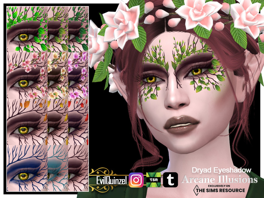Arcane Illusions - Dryad Eyeshadow by EvilQuinzel at TSR » Sims 4 Updates
