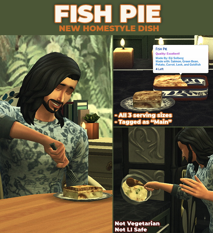 Fish Pie Custom Recipe by RobinKLocksley at Mod The Sims 4 » Sims 4 Updates