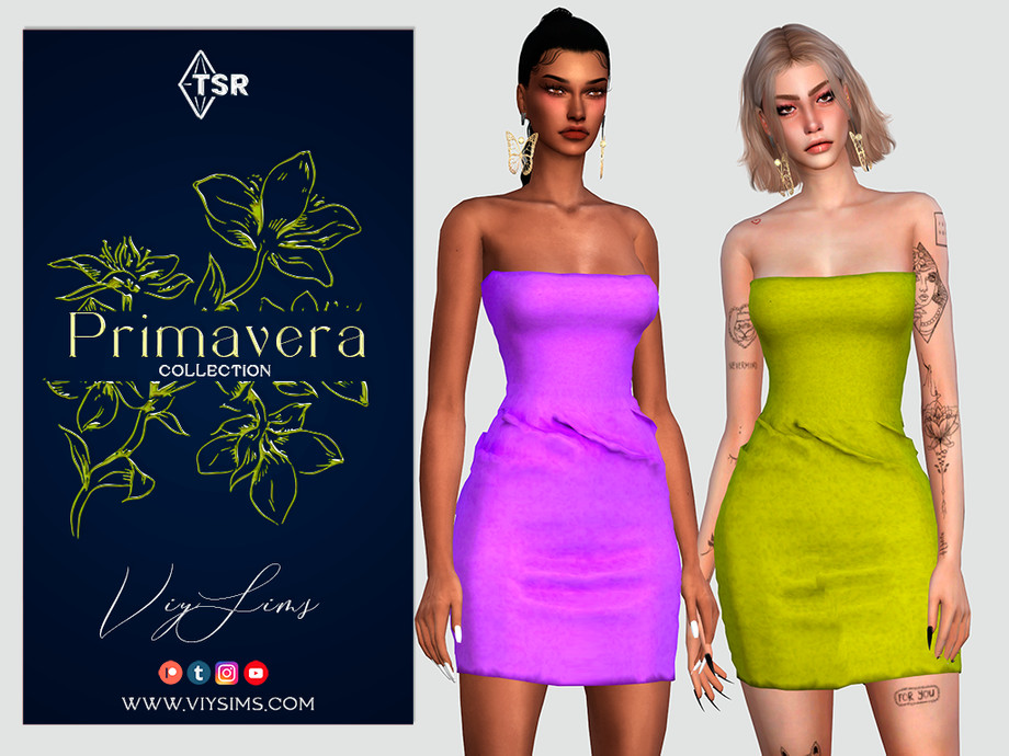 PRIMAVERA Collection DRESS VIII by Viy Sims at TSR » Sims 4 Updates