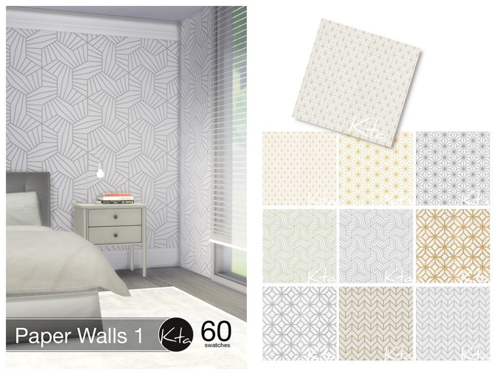 Paper Walls 1 at Ktasims » Sims 4 Updates