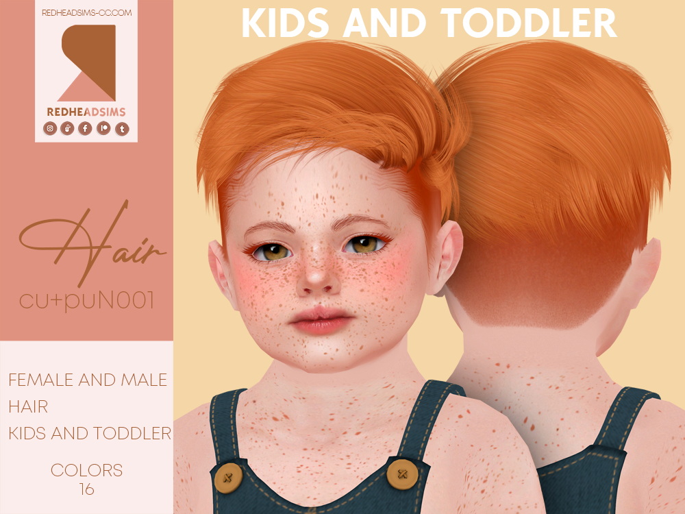 CU+PU HAIR N001 at REDHEADSIMS » Sims 4 Updates