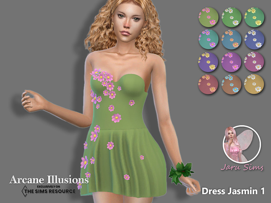 Arcane Illusions - Dress Jasmin 1 by Jaru Sims at TSR » Sims 4 Updates
