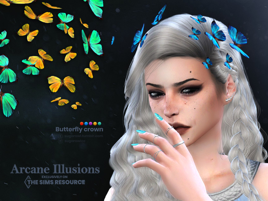 Arcane Illusions | Butterfly crown by sugar owl at TSR » Sims 4 Updates