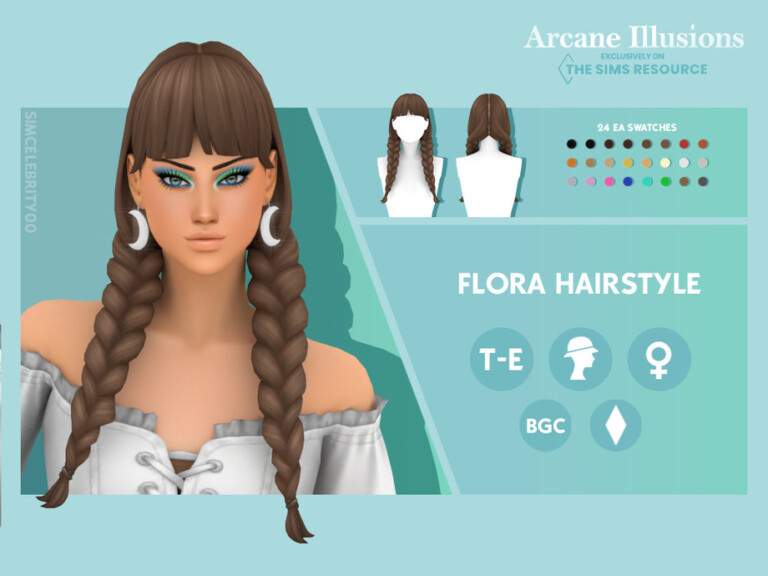 Arcane Illusions - Flora Hairstyle by simcelebrity00 at TSR » Sims 4 ...