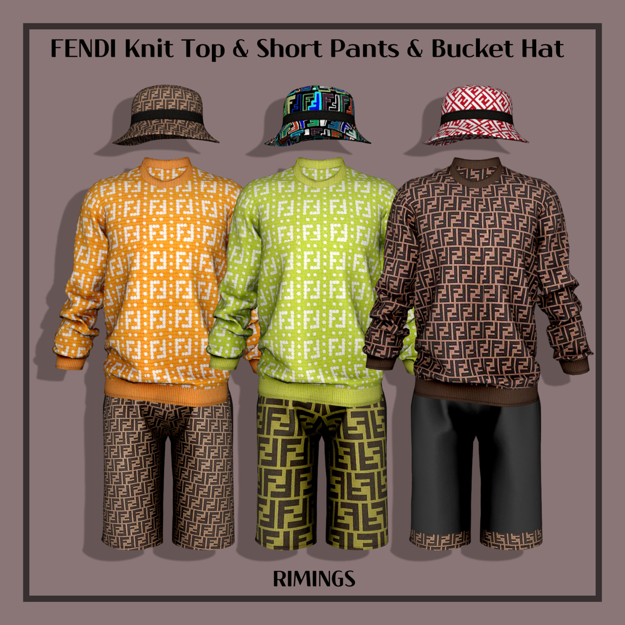 Knit Top & Short Pants & Bucket Hat at RIMINGs » Sims 4 Updates