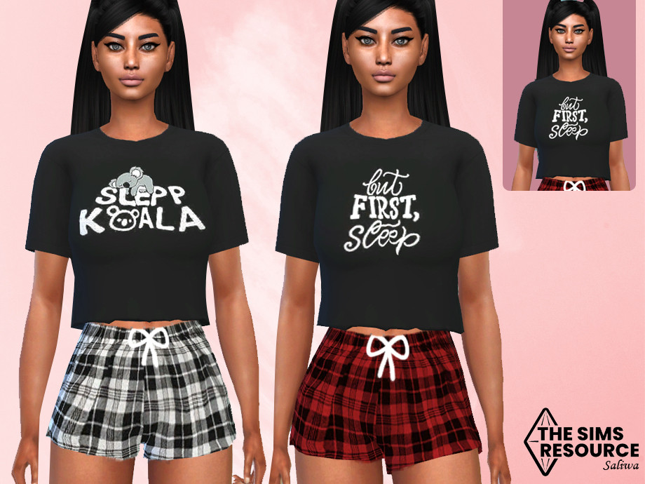 Sleeping Crop Tops by Saliwa at TSR » Sims 4 Updates
