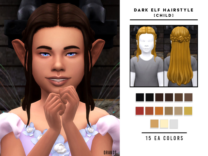 Dark Elf Hairstyle by OranosTR at TSR » Sims 4 Updates