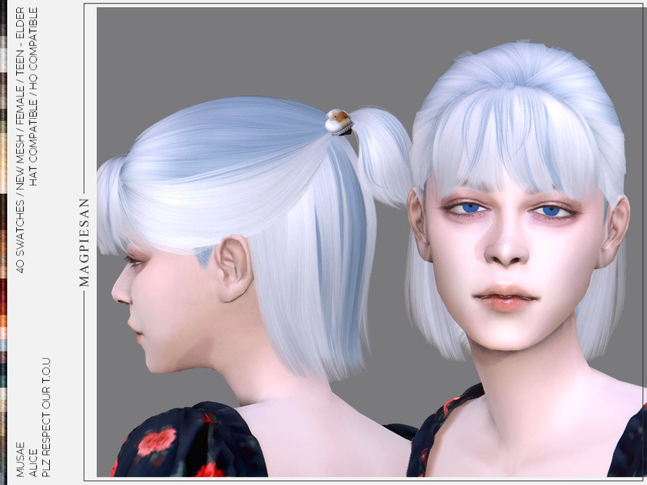 Alice Hair by magpiesan at TSR » Sims 4 Updates