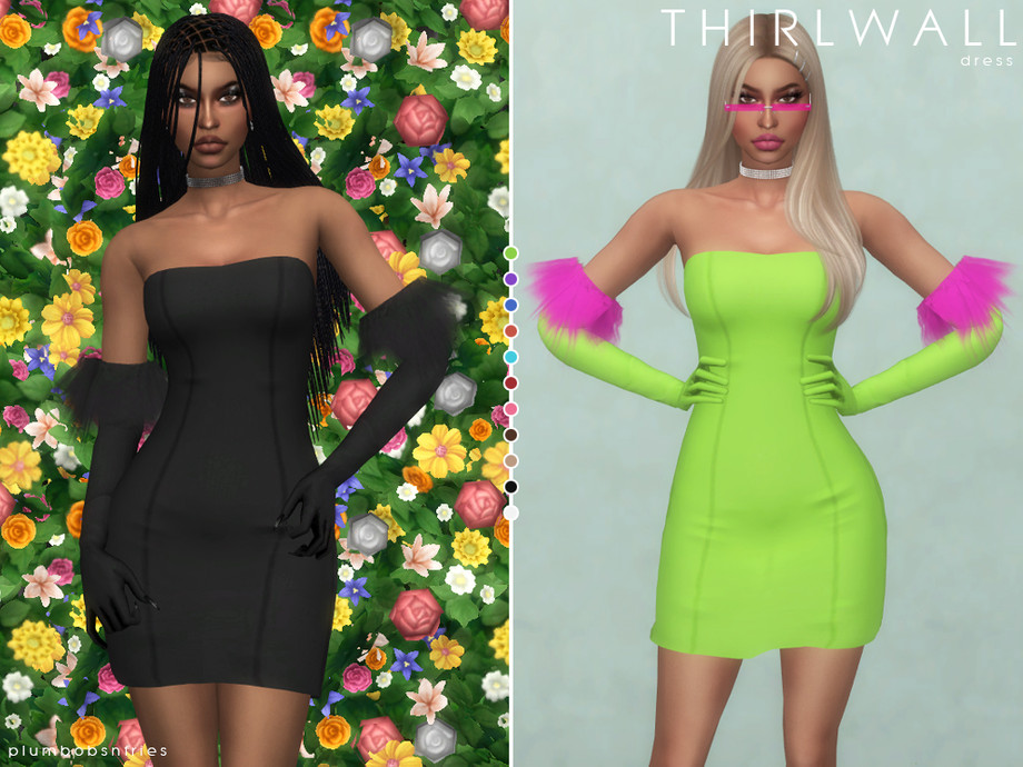 THIRLWALL dress by Plumbobs n Fries at TSR » Sims 4 Updates