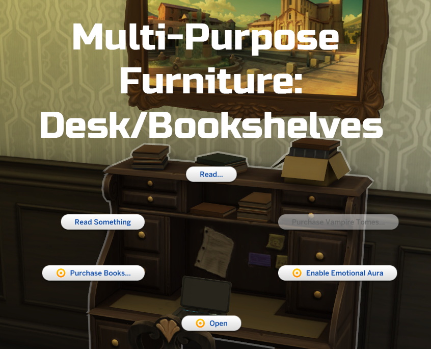 Multi-Purpose Furniture: Desk/Bookshelves by Ilex at Mod The Sims 4 ...