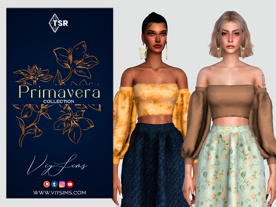 PRIMAVERA Collection TOP FOR FLORAL SET [I] by Viy Sims at TSR » Sims 4 ...