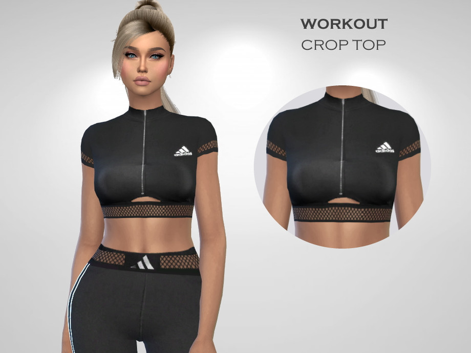 Workout Crop Top (SET) by Puresim at TSR » Sims 4 Updates