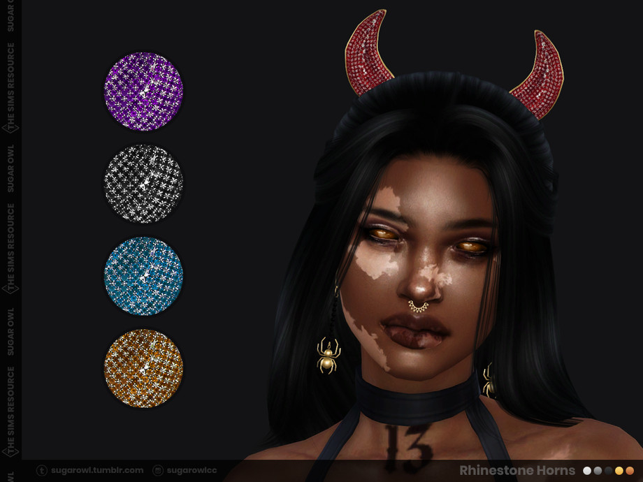 Rhinestone horns by sugar owl at TSR » Sims 4 Updates