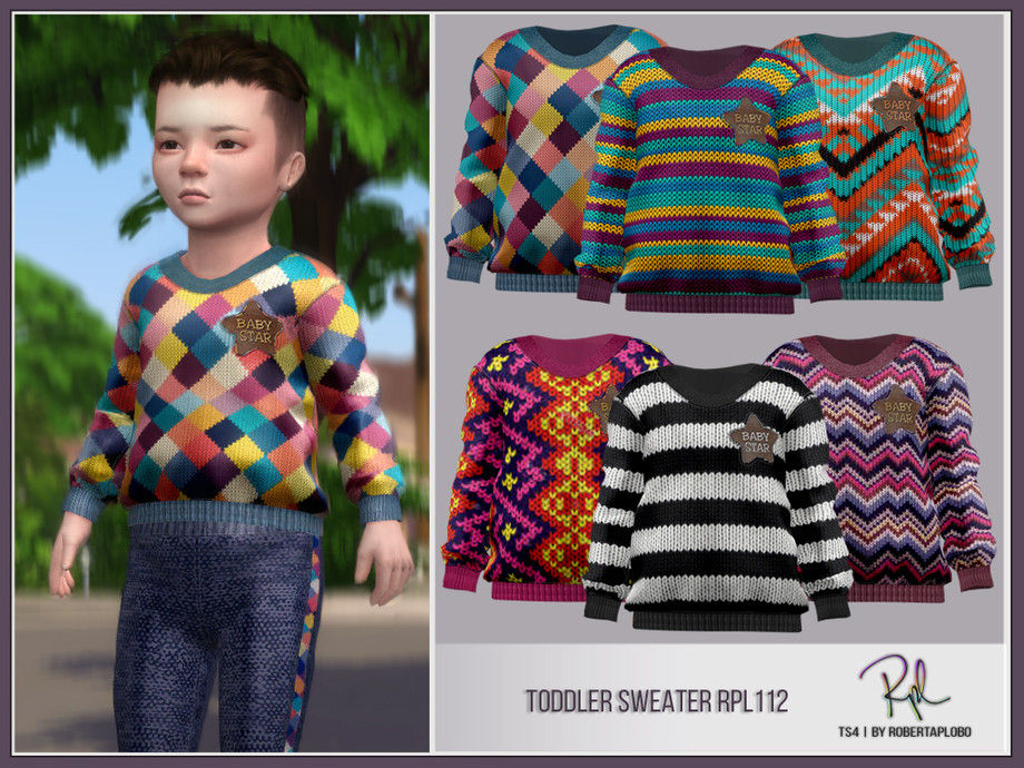 Toddler Sweater RPL112 by RobertaPLobo at TSR » Sims 4 Updates