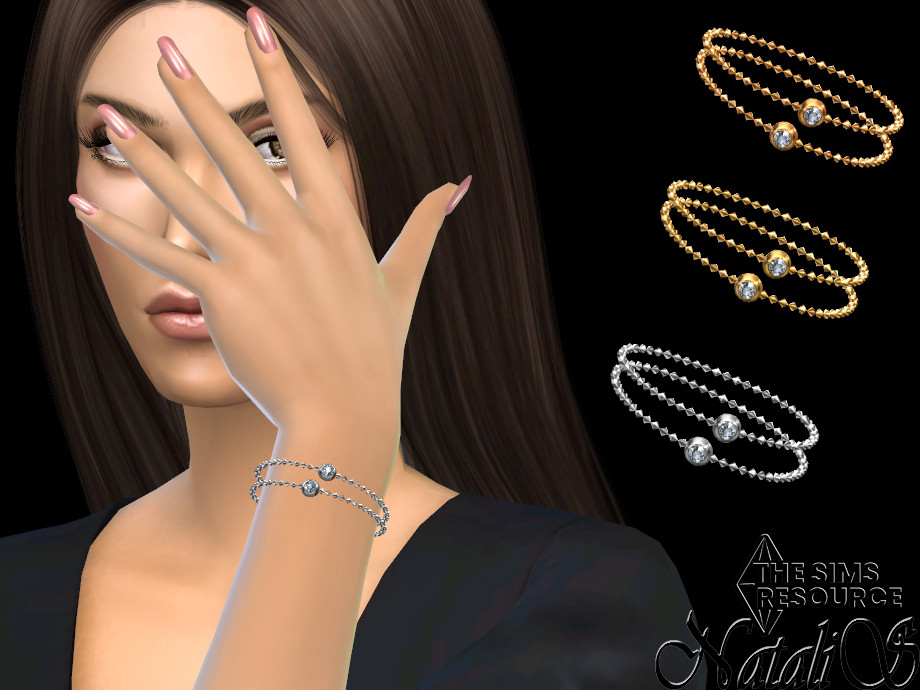 Solitaire bezel diamond bracelets by NataliS at TSR » Sims 4 Updates