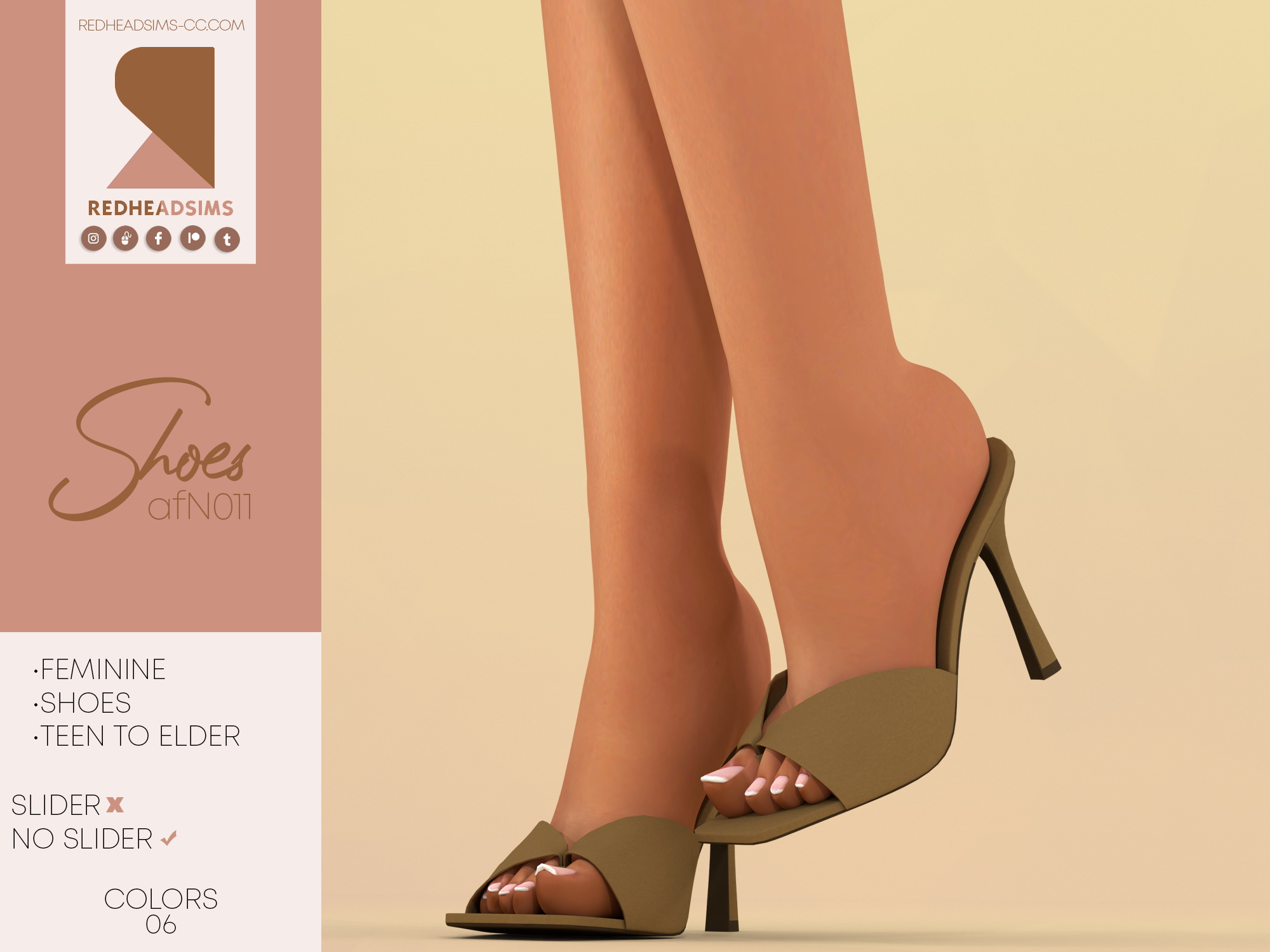 High Heels Sandals N011 at REDHEADSIMS » Sims 4 Updates