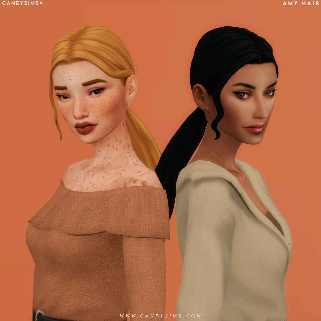 AMY HAIR at Candy Sims 4 » Sims 4 Updates