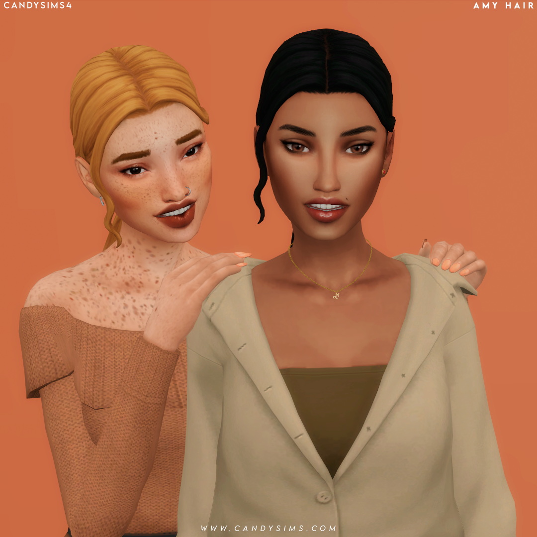 AMY HAIR at Candy Sims 4 » Sims 4 Updates