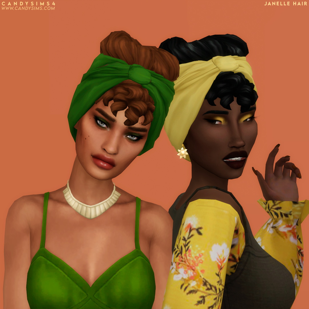 JANELLE HAIR at Candy Sims 4 » Sims 4 Updates