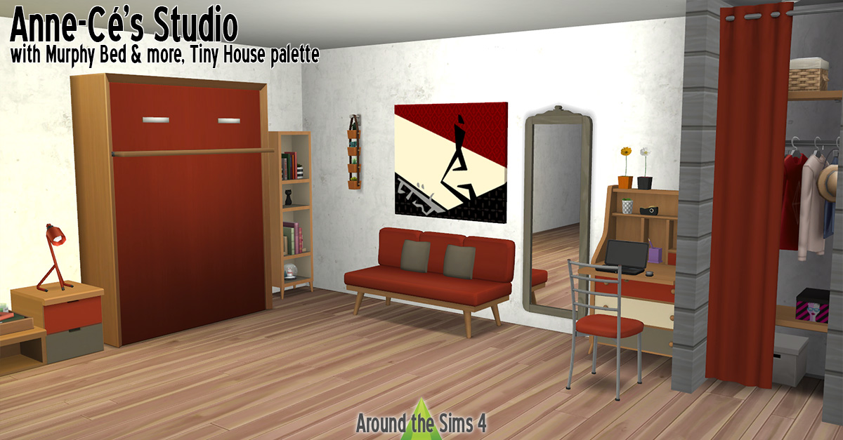Anne-Cé's Bedroom - Studio with Murphy bed at Around the Sims 4 » Sims ...