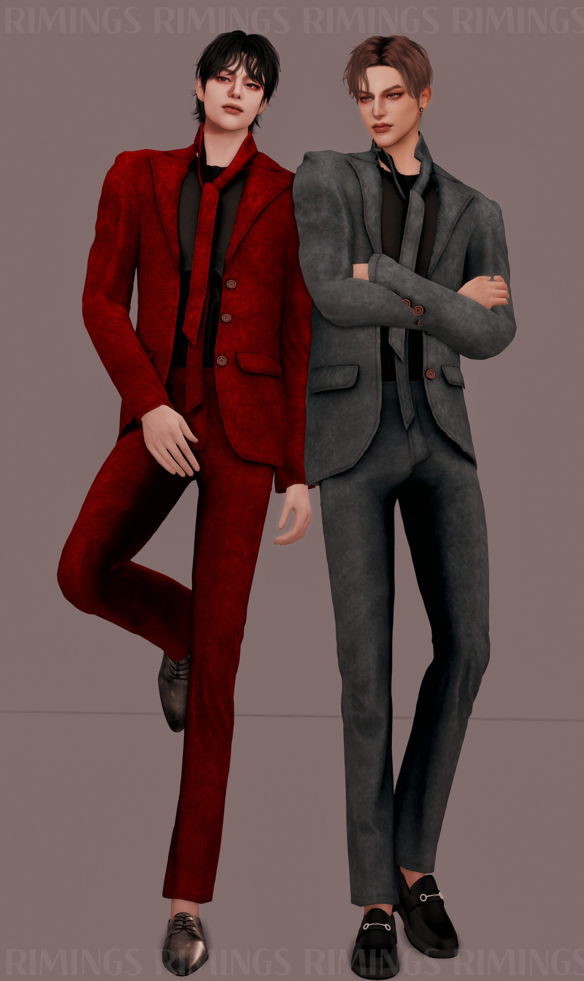 Velvet Tie & Suits at RIMINGs » Sims 4 Updates