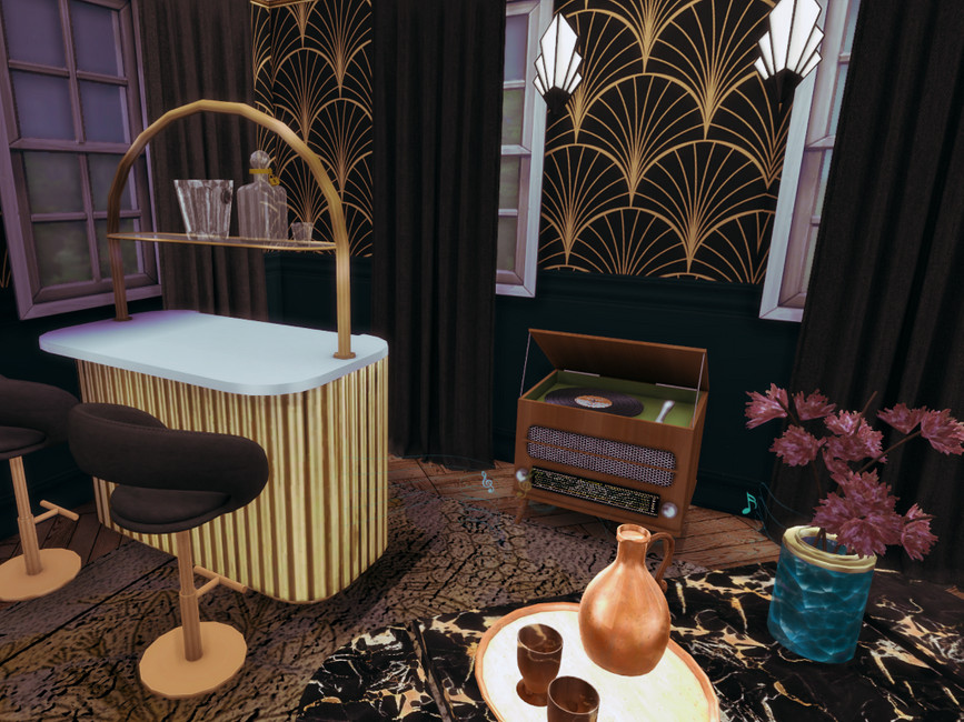 White Wine Art Deco Bar by GenkaiHaretsu at TSR » Sims 4 Updates