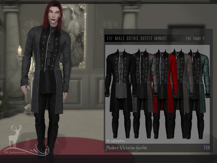 Modern Victorian Gothic_ Male gothic outfit Minuit by DanSimsFantasy at ...
