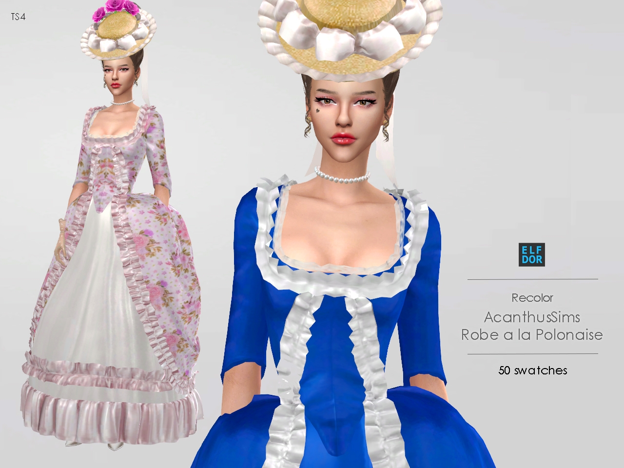 AcanthusSims Robe a la Polonaise RC at Elfdor Sims » Sims 4 Updates
