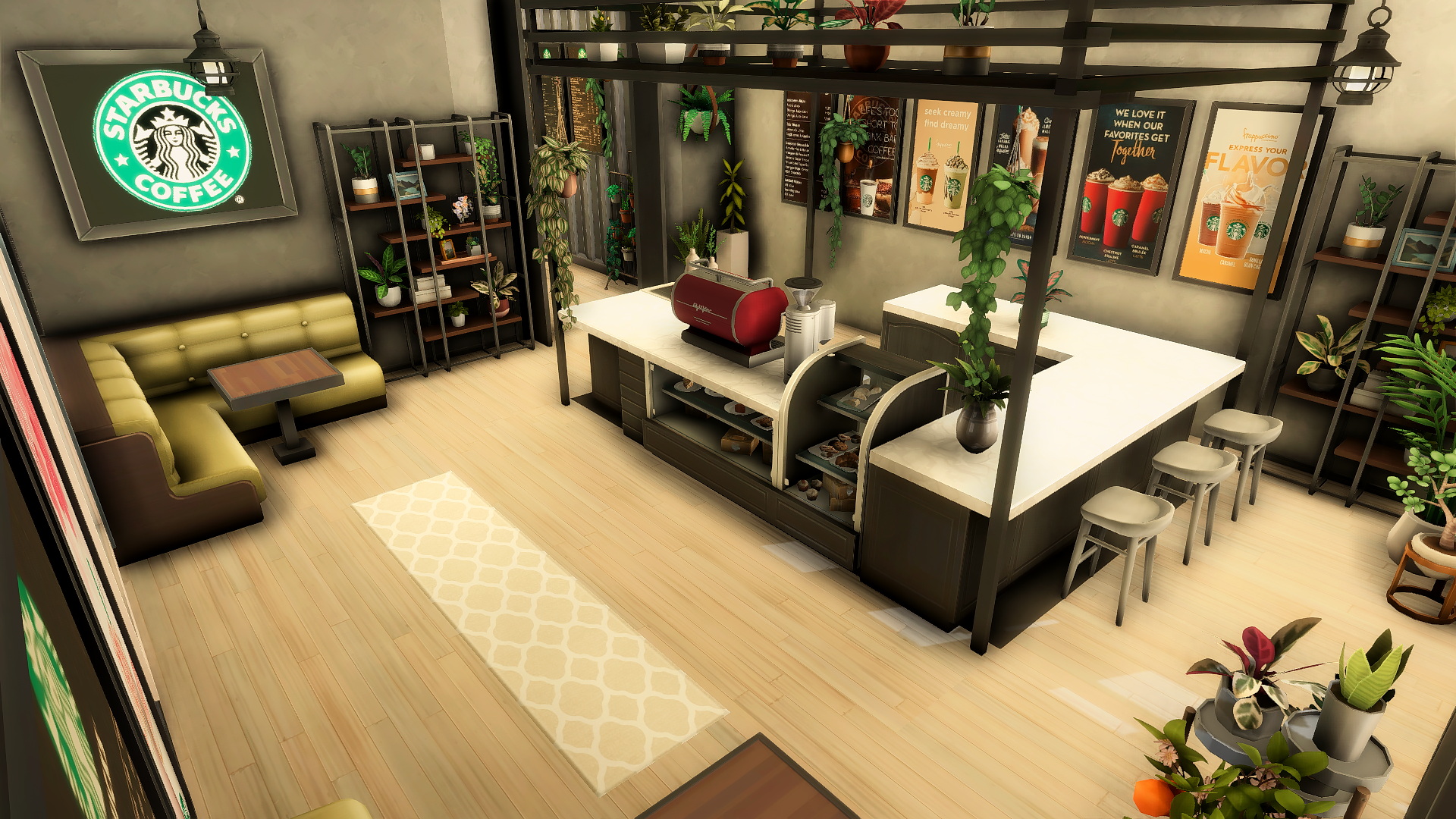 Starbucks Coffee Shop by plumbobkingdom at Mod The Sims 4 » Sims 4 Updates