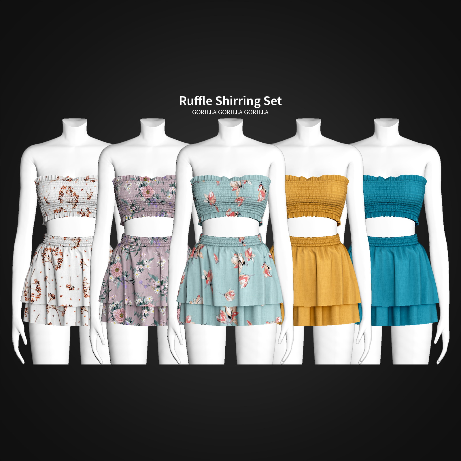 Ruffle Shirring Set at Gorilla » Sims 4 Updates