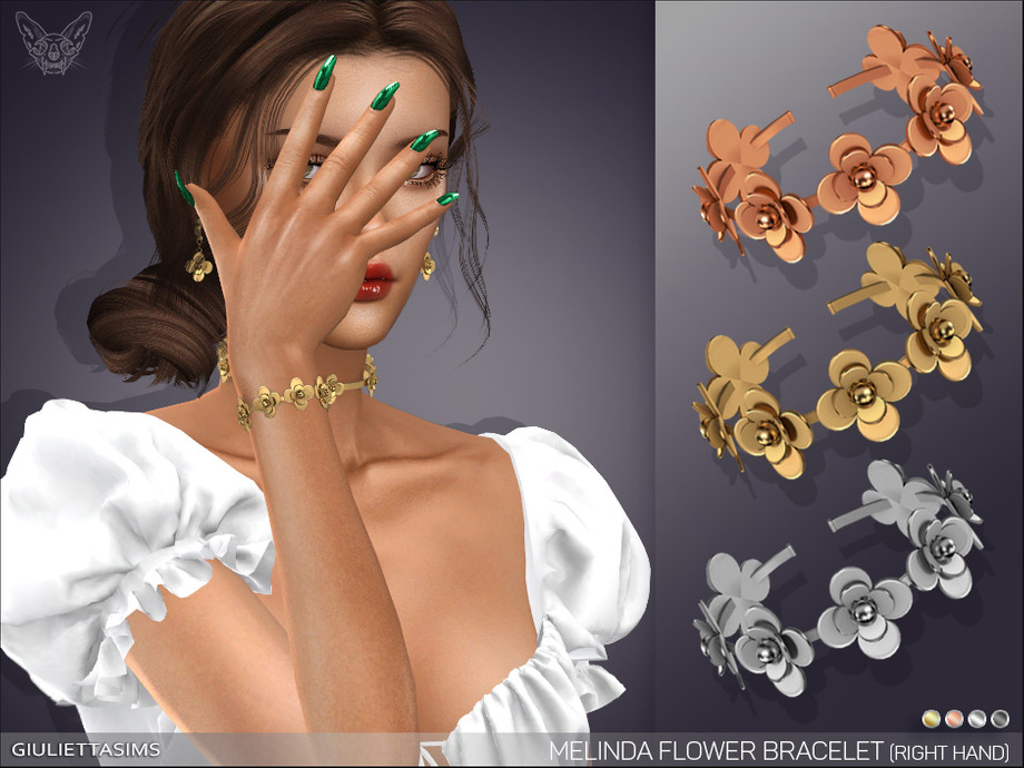 Melinda Flower Bracelet (right hand) by feyona at TSR » Sims 4 Updates