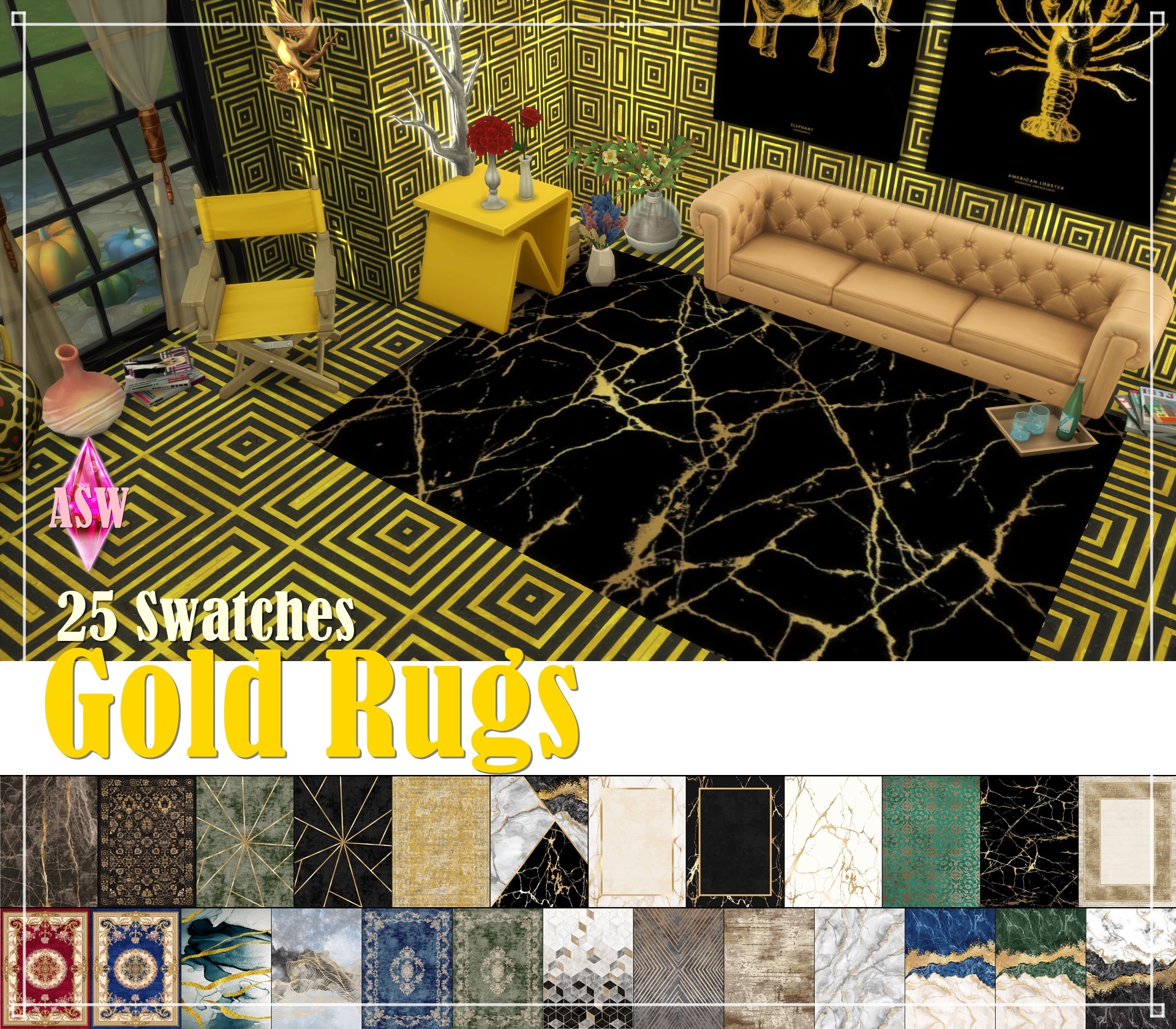 Gold Rugs Part 1 at Annett’s Sims 4 Welt » Sims 4 Updates