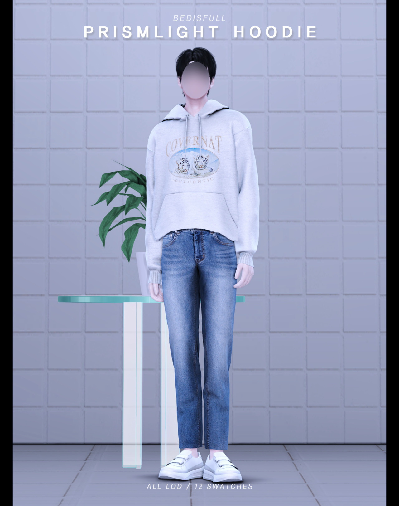 Prismlight hoddie t-shirts at Bedisfull – iridescent » Sims 4 Updates