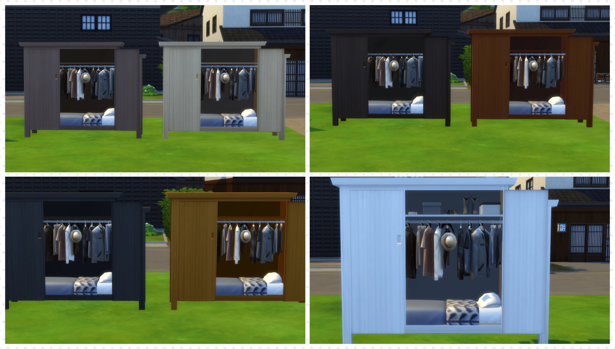 The Wardrobe Bed & Folded Laundry Wardrobe by BlueHorse at Mod The Sims ...