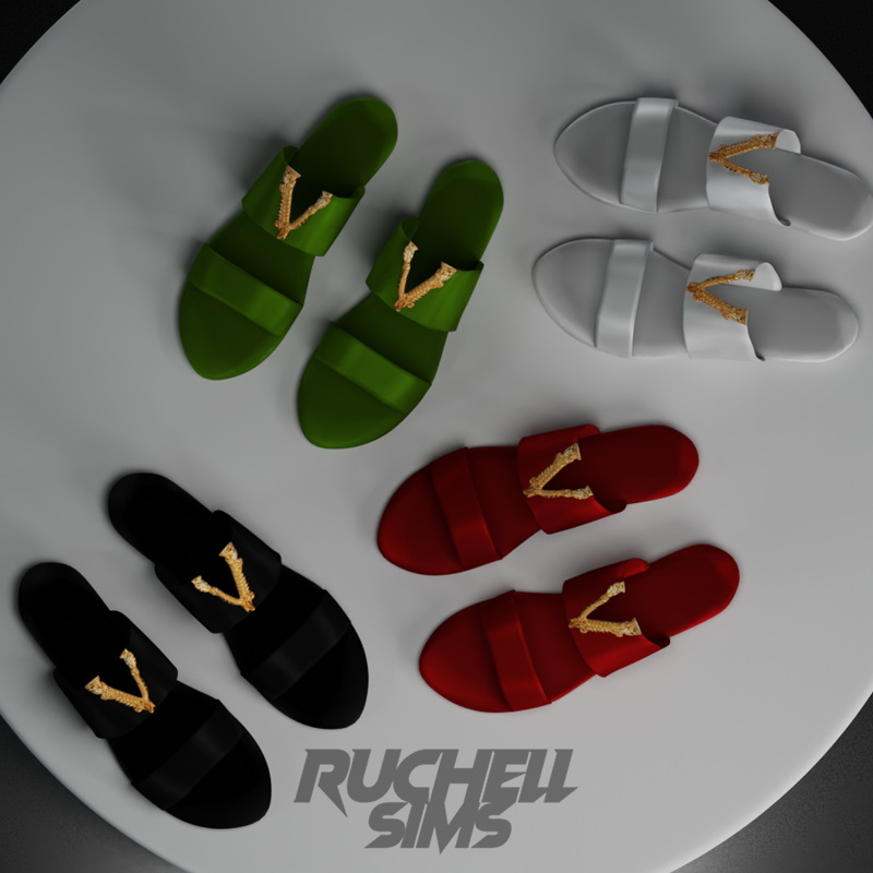 SANDALS FLAT MULES at Ruchell Sims » Sims 4 Updates