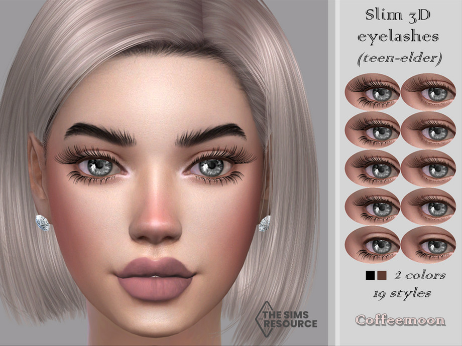 Slim 3D eyelashes by coffeemoon at TSR » Sims 4 Updates