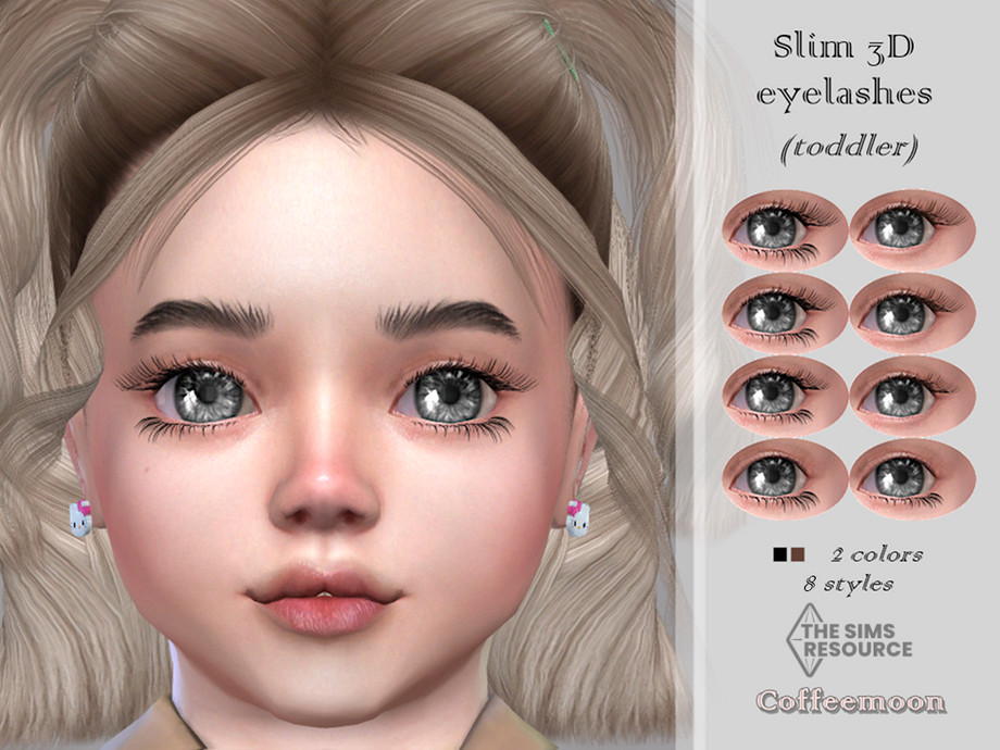 Slim 3D eyelashes (Toddler) by coffeemoon at TSR » Sims 4 Updates