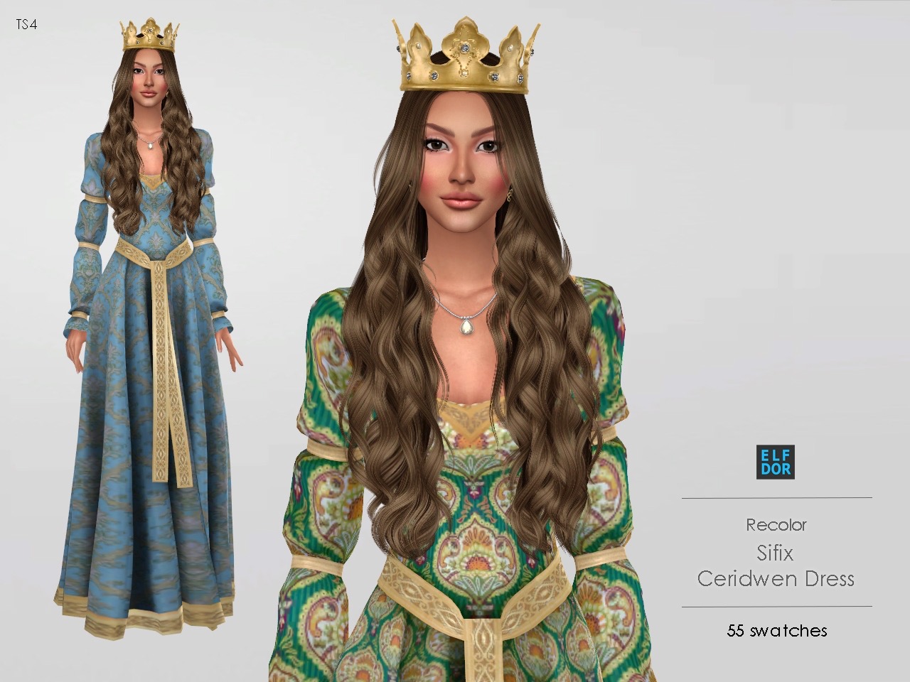 Sifix Ceridwen Dress RC at Elfdor Sims » Sims 4 Updates