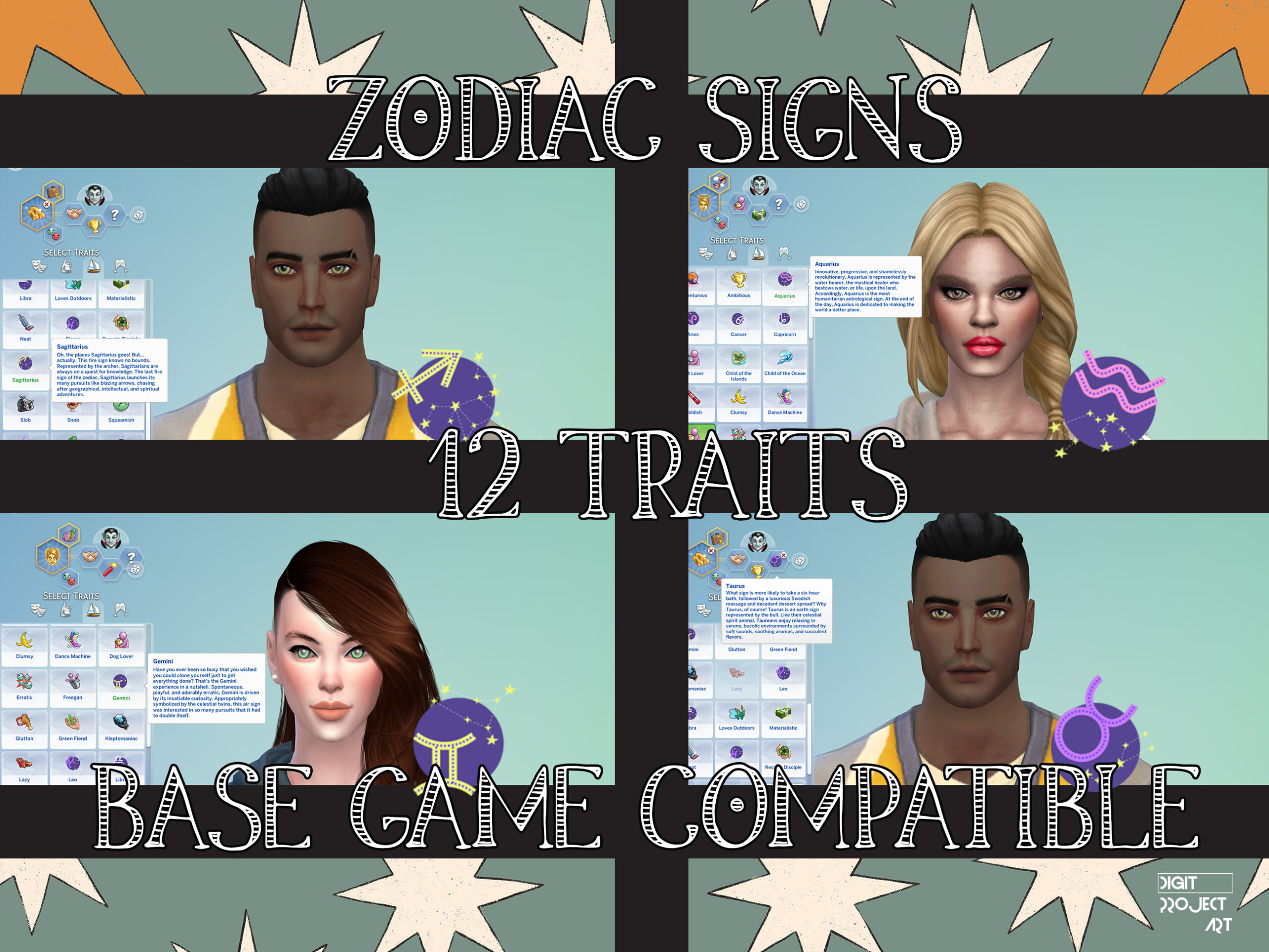 Zodiac Signs By Digit PArt At Mod The Sims 4 Sims 4 Updates Zodiac Signs By Digit PArt At Mod The Sims 4 Sims 4 Updates