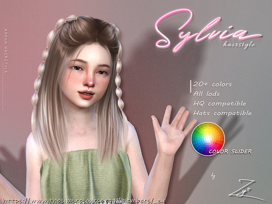 Sylvia Hairstyle ( double bubble braids) for kids by _zy at TSR » Sims ...