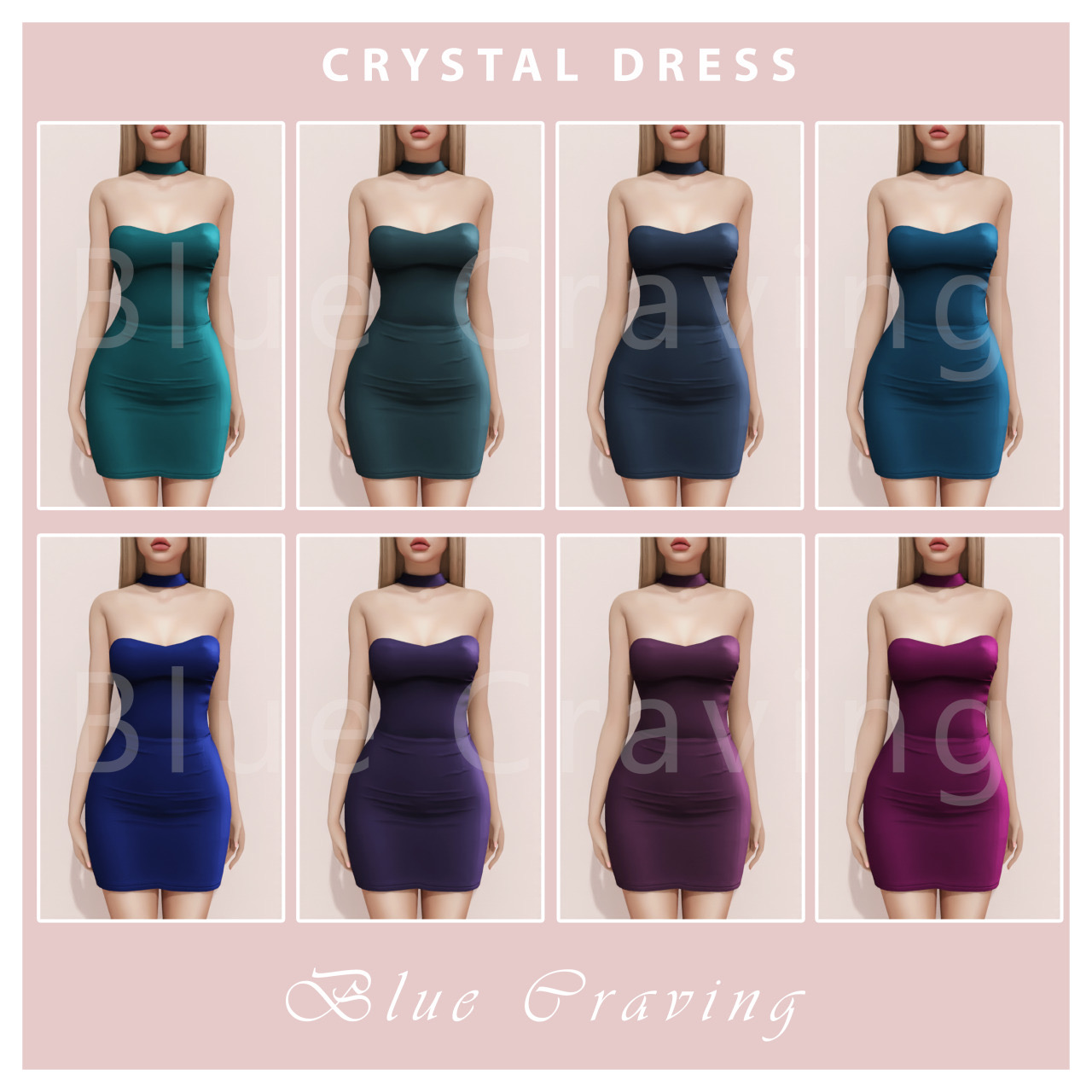CRYSTAL DRESS at Blue Craving » Sims 4 Updates