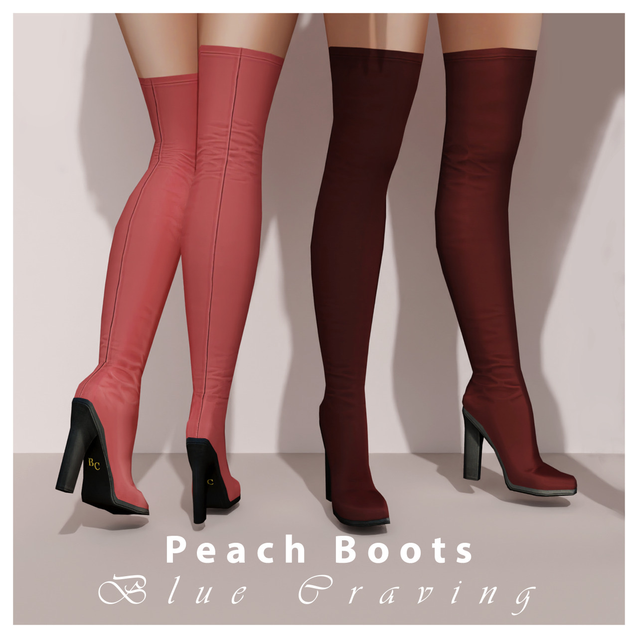 PEACH BOOTS at Blue Craving » Sims 4 Updates