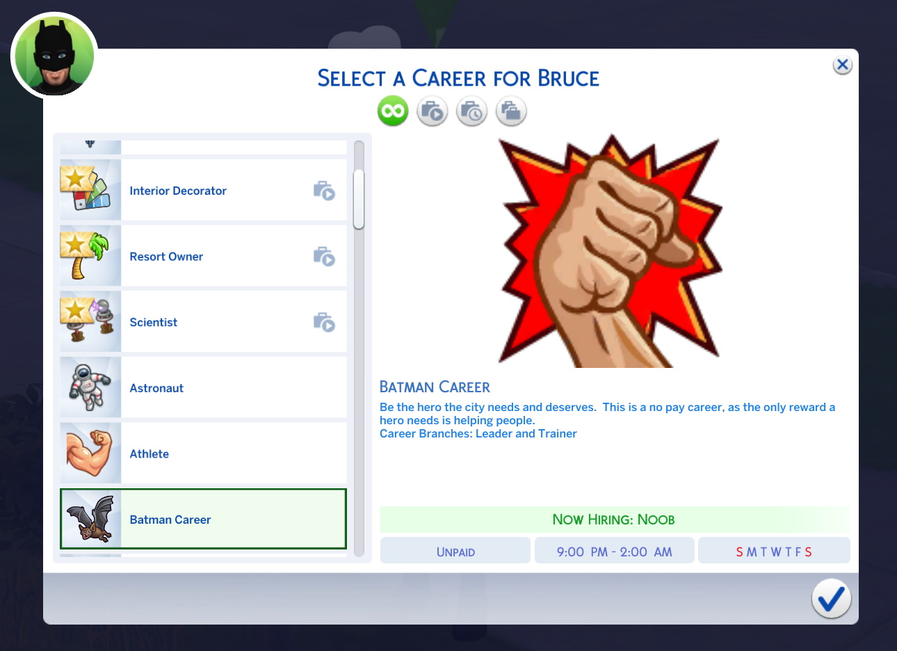 Batman Career by atillathesim at Mod The Sims 4 » Sims 4 Updates
